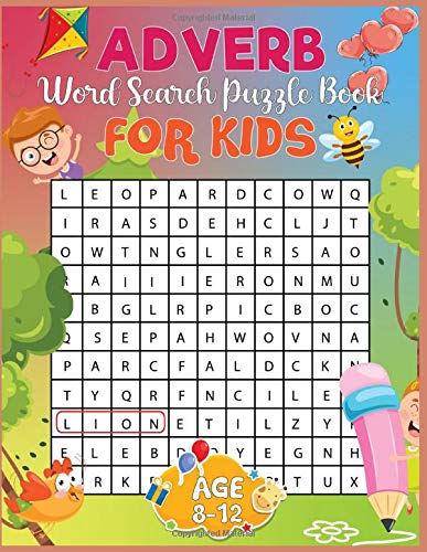 Adverb Word Search Puzzle Book For Kids Age 8-12: Improve Spelling ...