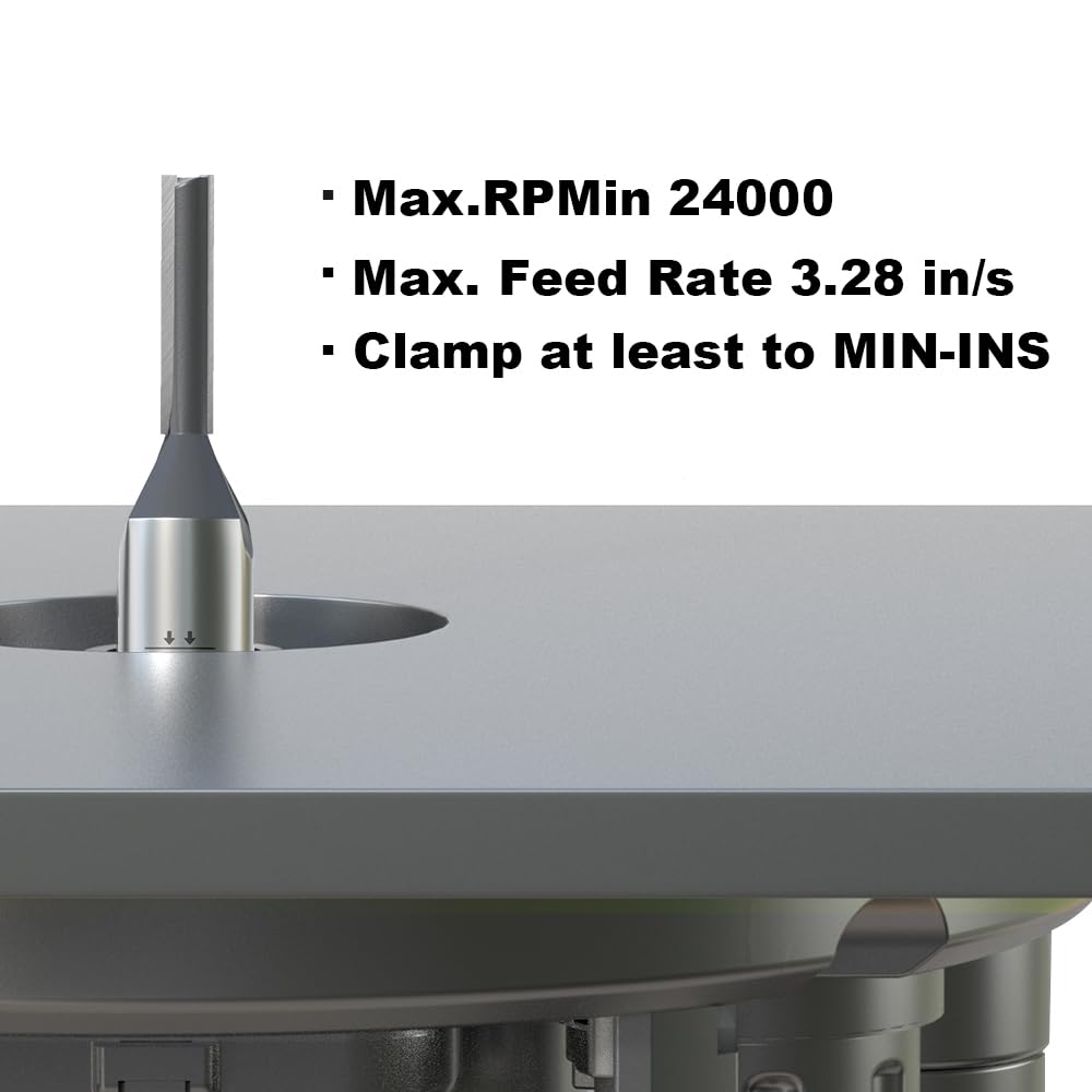 Snapklik.com : FivePears Straight Router Bits 1/2 Inch Shank Double Flute