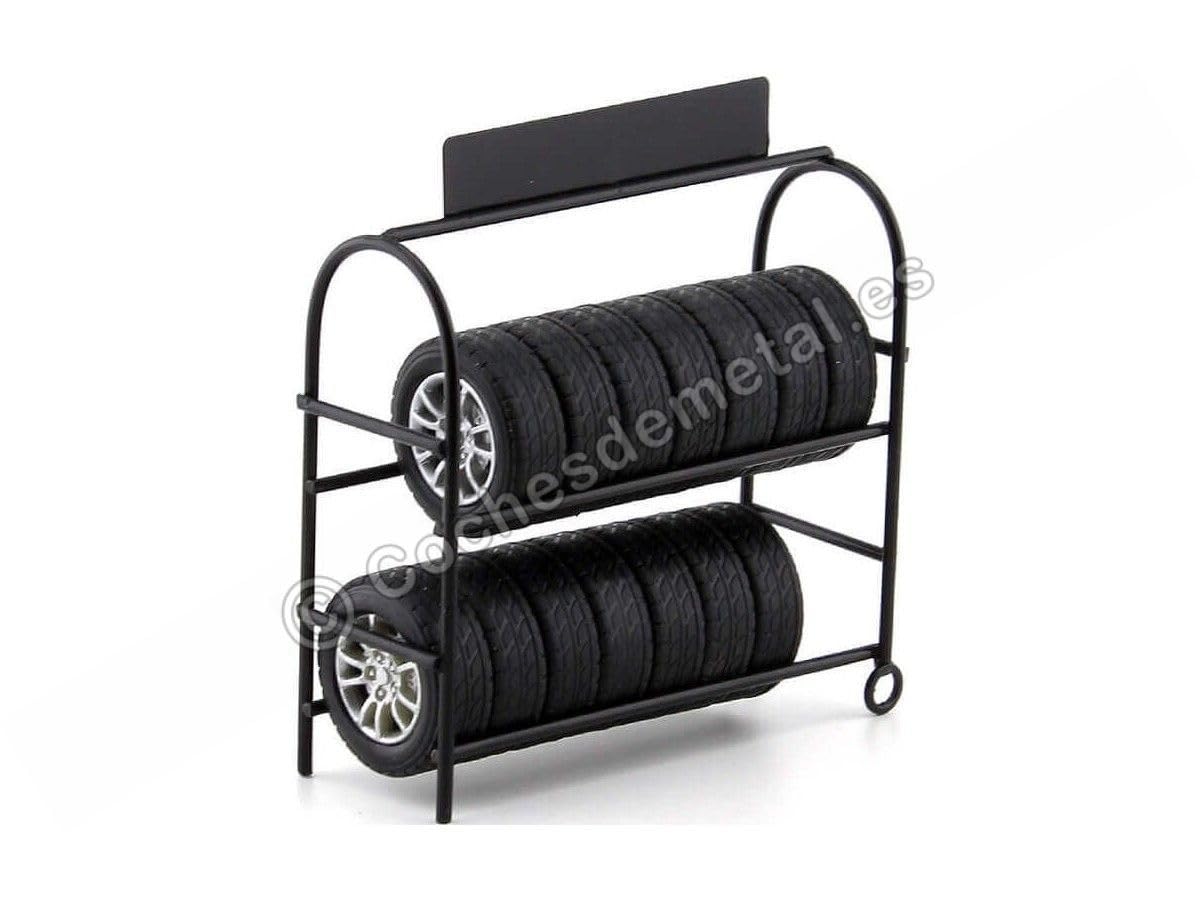 Amazon.com: American Diorama 77518 Metal Tire Rack with Tires and Rims ...