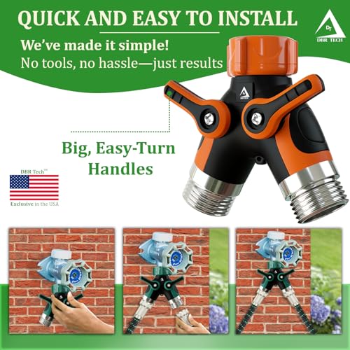 Hose Splitter 2 Way, Heavy Duty Metal Connector, Two Way Garden Hose ...