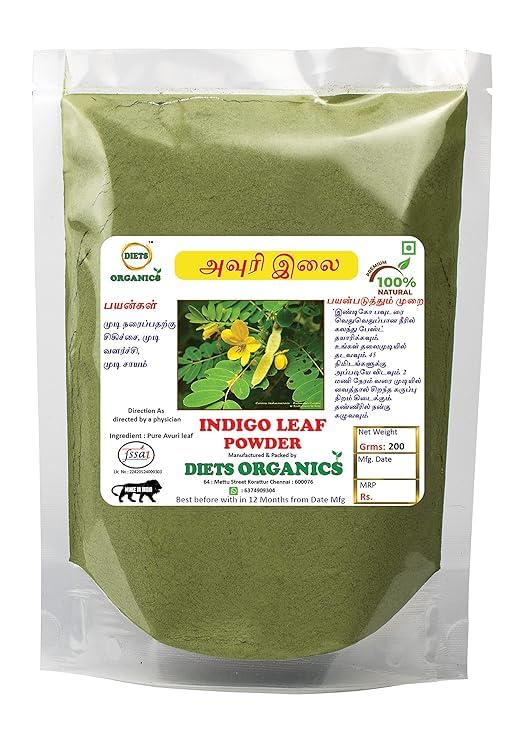 Amazon.com : Mindful Avuri Powder Indigo Powder For Black Hair - 200 ...