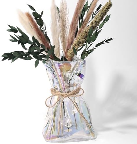 Amazon.com: Glass Vase,Irregular Shaped Frosted Vase for Flower, Modern ...
