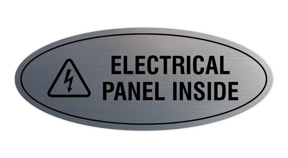 Amazon.com : Signs ByLITA Oval Electrical Panel Inside Sign (Brushed ...