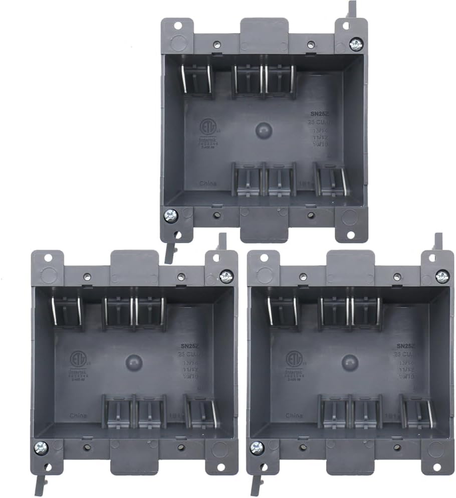 Carlon Shallow Outlet Box 20.0 Cu In Pvc 2 Gang Bulk6 - Electrical ...