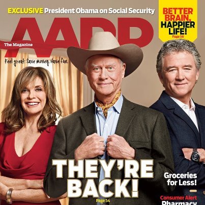 AARP Magazine - Rare New Dallas Cover - Linda Gray, Pstrick Duffy ...