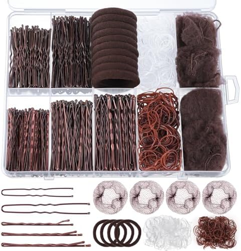 Amazon.com : 570PCS Brown Bobby Pins for Women, Hair Pins Kit with Hair ...