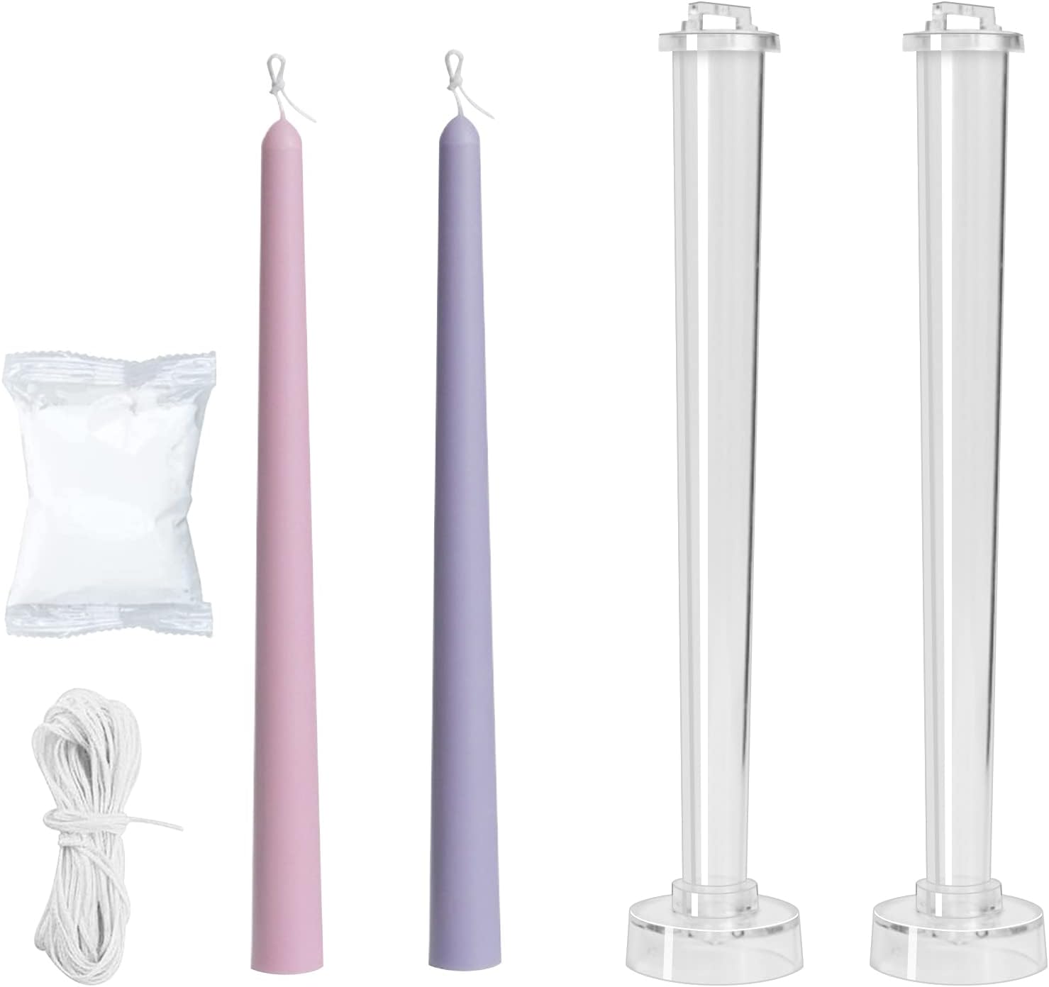 Amazon.com: Long Cylinder Shape Silicone Candle Mold 6 Holes Candle ...