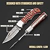NoonKnives Damascus Pocket Knife for Men Handmade - 6.5 Inches Damascus ...