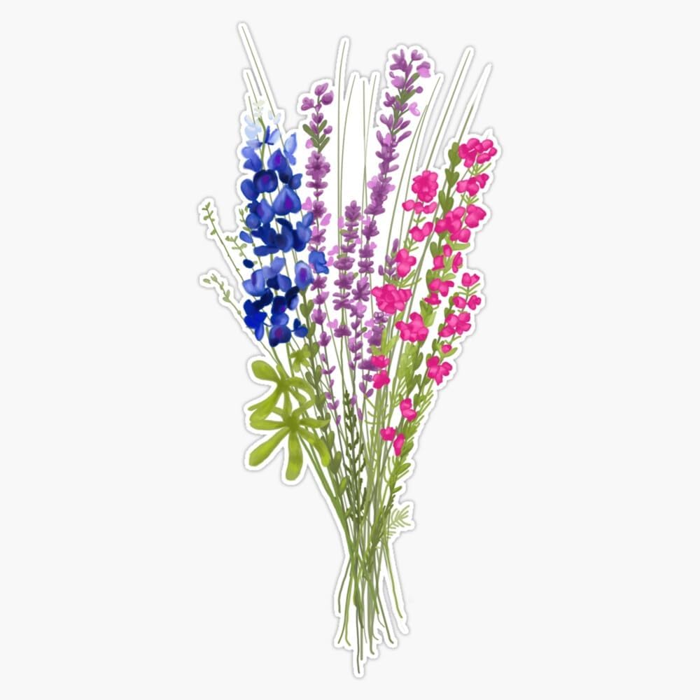 Amazon.com - Subtle Bi Pride Flowers Sticker Vinyl Decal Bumper Sticker 5"
