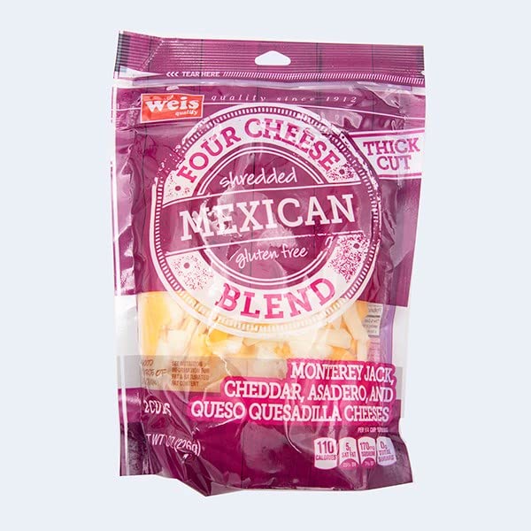 Amazon.com: Weis Quality, Shredded Four Cheese Mexican Blend 8Oz Thick ...