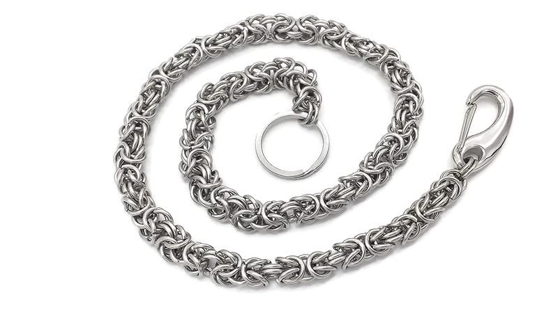 Amazon.com: Stainless Steel Byzantine Weave Chainmail Wallet Chain ...