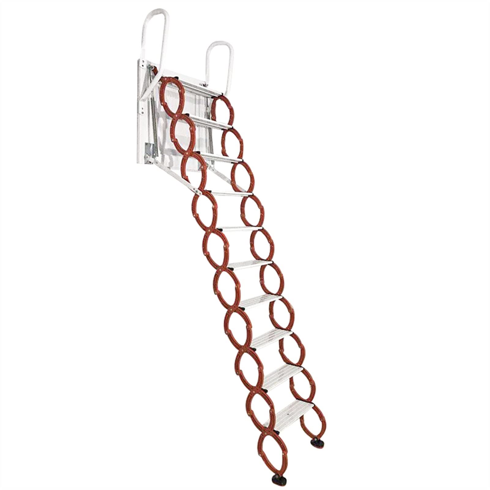 Step Ladders 3m Orange Folding Ladder Loft Stairs Wall Mounted ...