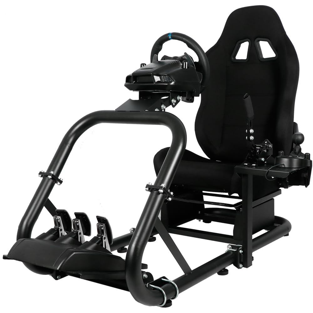 Buy Marada Racing Simulator Cockpit Steering Wheel Stand with Black ...
