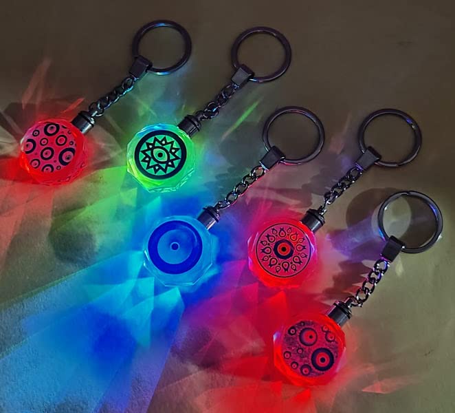 AMANVANI Glass Crystal Led Light Keychain Evil Eye Key ring Birthday ...