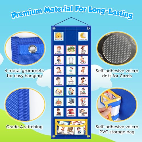 Snapklik.com : KIKIGOAL Kids Visual Schedule Calendar Chart, 2 In 1 ...