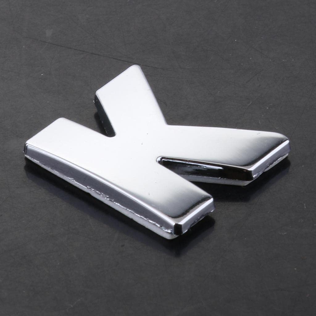 3D DIY Metallic Letter K Alphabet Sticker Car Emblem DIY Figure Badge ...