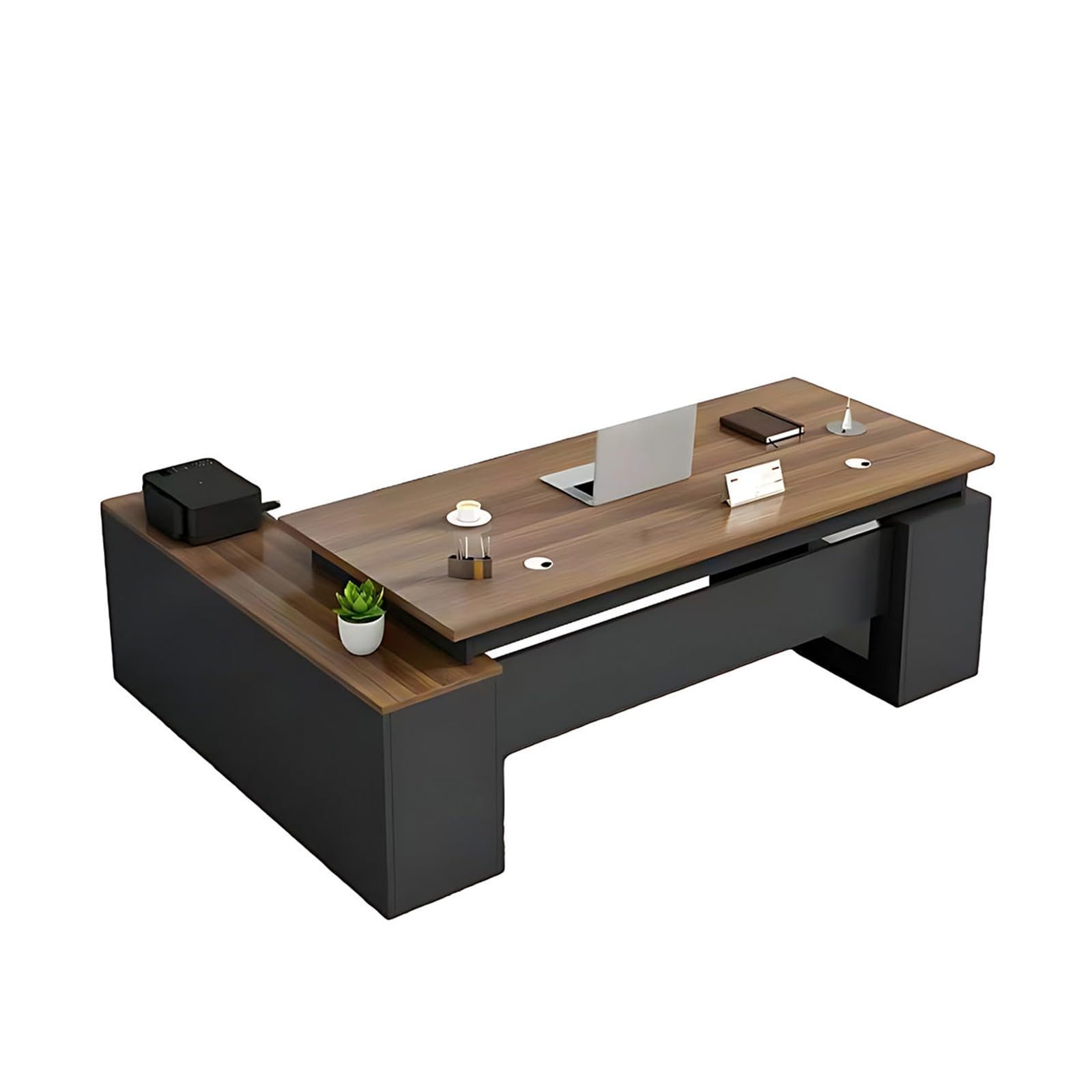 Amazon.com: Executive Office Desk with Spacious Side Storage, Modern ...