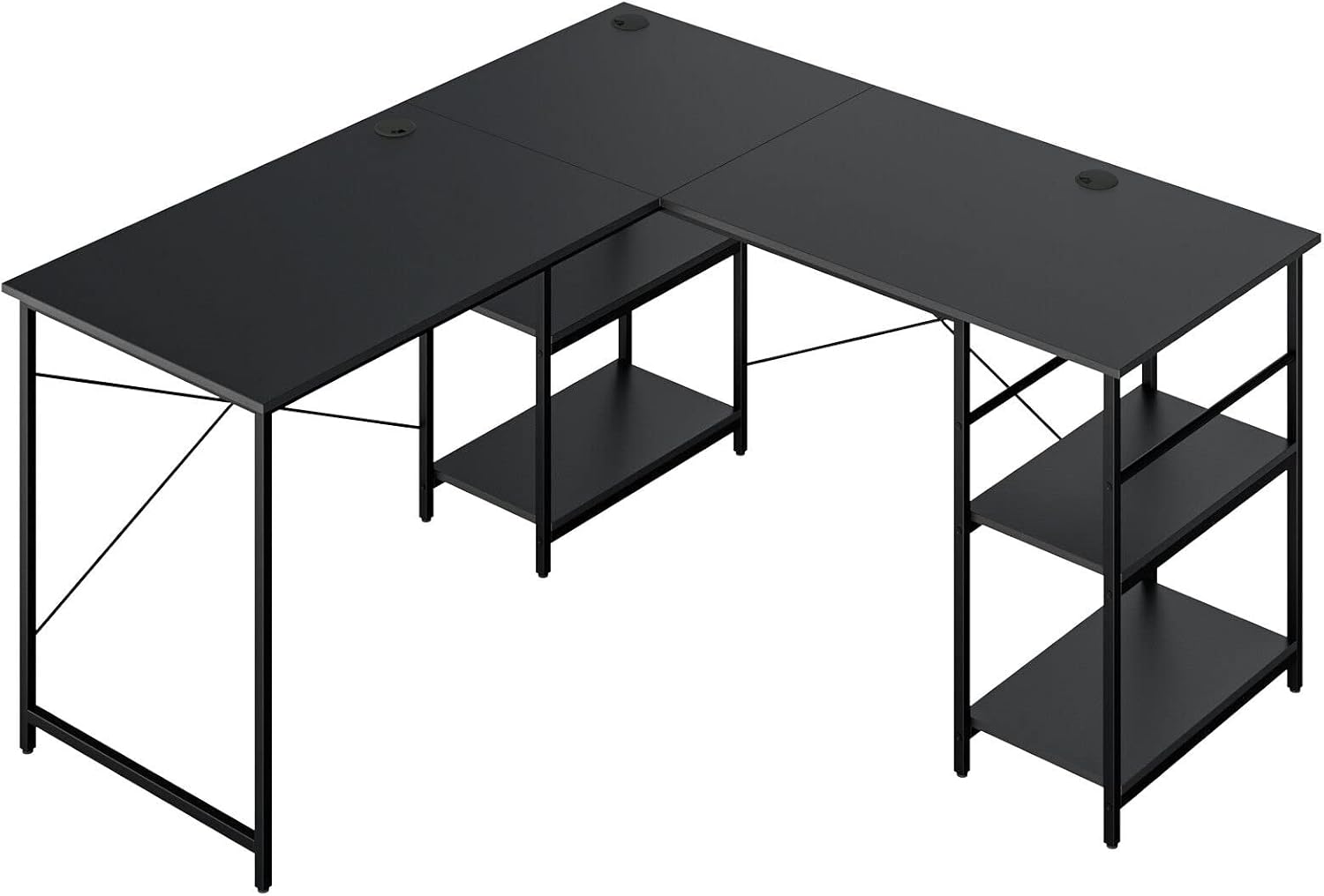 Amazon.com: Black 2 in 1 Multiform Convertible Desk L-Shaped Corner ...