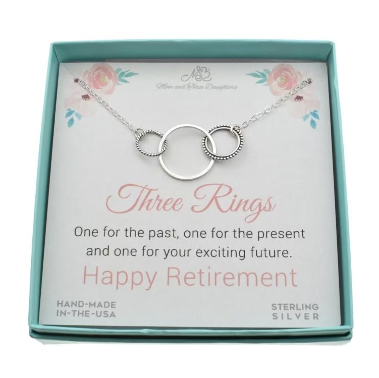Amazon.com: Retirement Gifts for Women, Three Circle Necklace, .925 ...