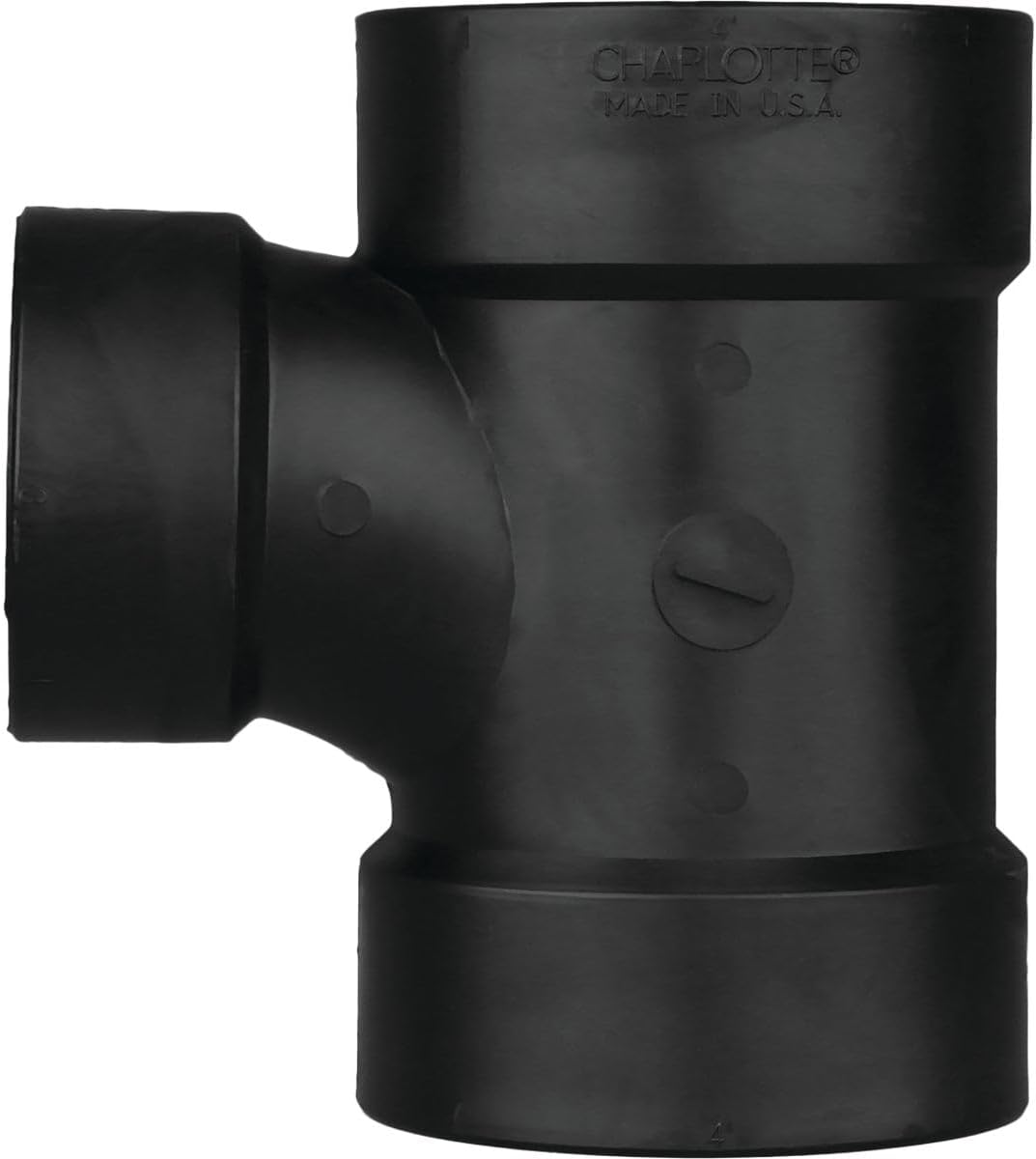 GENOVA 81132 3X2 ABS Sanitary TEE, 3" x 3" x 2", Black - Pipe Fittings ...