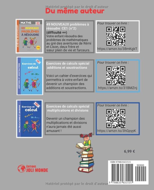 Snapklik.com : MATHS : 49 PROBLEMES A RESOUDRE - CE1: Cahier De ...