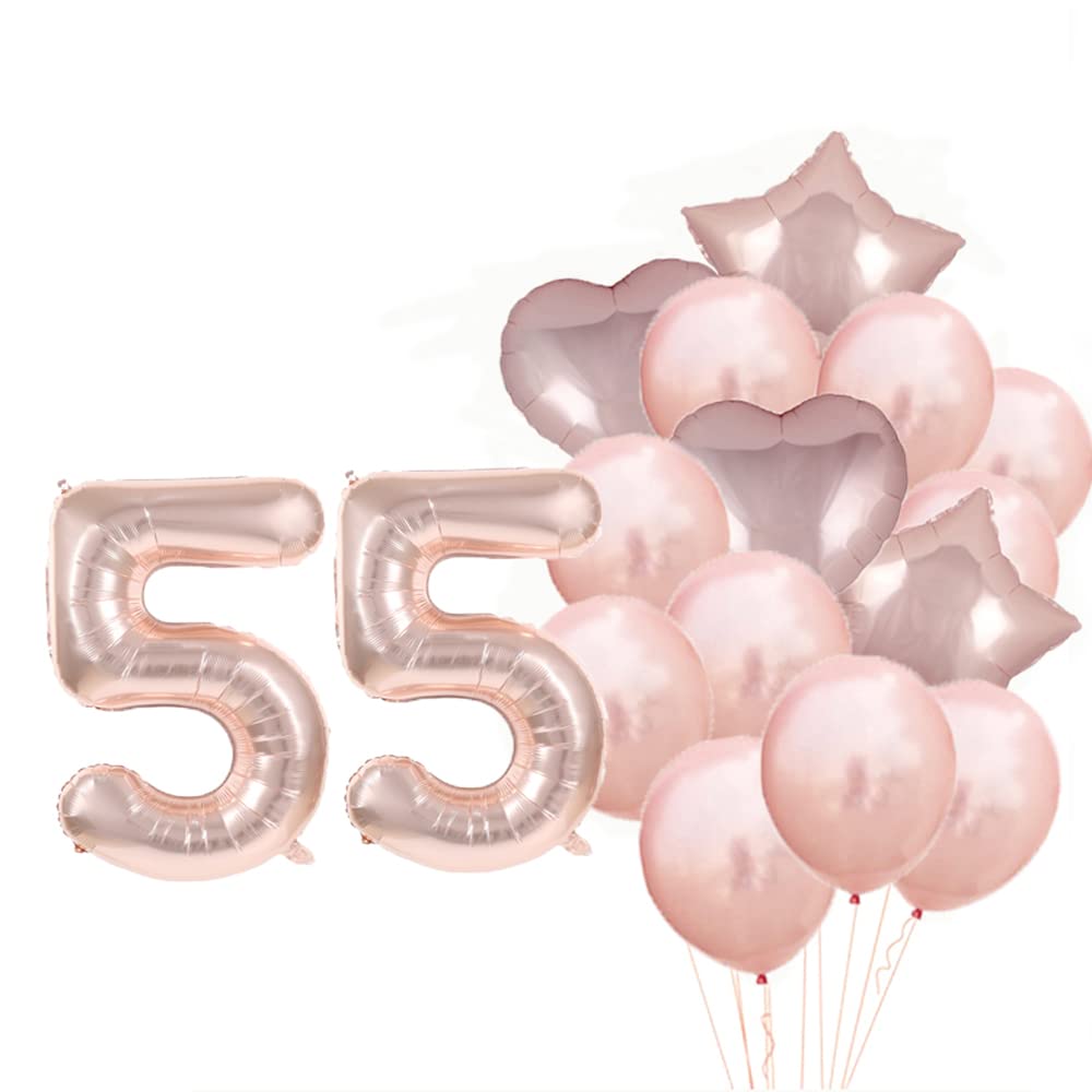 Amazon.com: ZSNWGZ Sweet 55th Birthday Decorations Party Supplies,Rose ...
