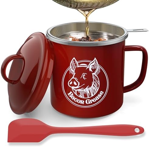 Amazon.com: Ayerphalo Bacon Grease Container with Strainer - 46OZ Large ...