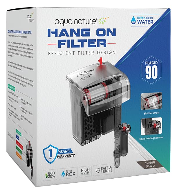 aqua nature Placid Series Bio-wheel Hang On Back Filter Hob For Fresh ...