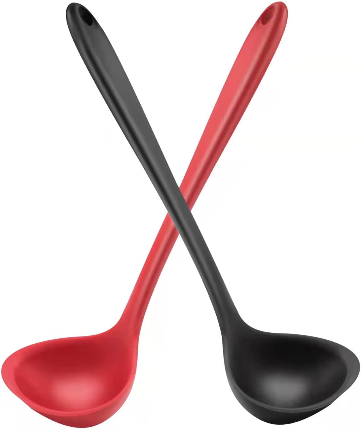 Amazon.com | Silicone Ladle Soup Spoon Set of 2, Nonstick Heat ...