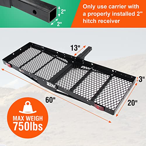 Snapklik.com : 60 Lx20 W Folding Hitch Cargo Carrier, 750 Lbs Capacity ...