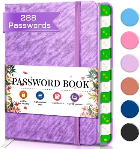 Password Keeper Book – Internet Password Book with Alphabetical Tabs ...