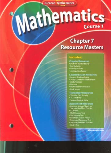 Glencoe Mathematics Texas Course 1 Chapter 7 Resource Masters (Seven ...