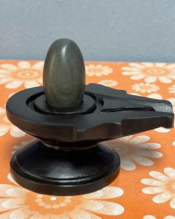 Buy Stone Black Narmadeshwar 2 Inch Shivling, Lingam, Shiva Lingam & 4 ...