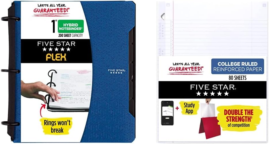 Amazon.com : Five Star Flex Hybrid NoteBinder, 1” Binder with Tabs ...