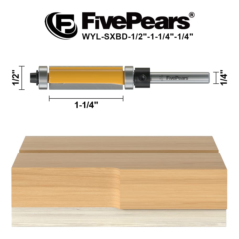 Snapklik.com : FivePears Top And Bottom Bearing Flush Trim Router Bit 1 ...
