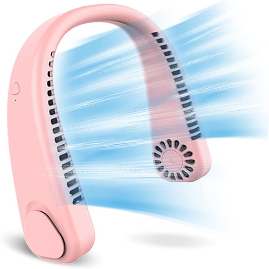 Neck Fan,360° Airflow Bladeless Neck Fan,USB Wearable Hands Free Fan,60 ...