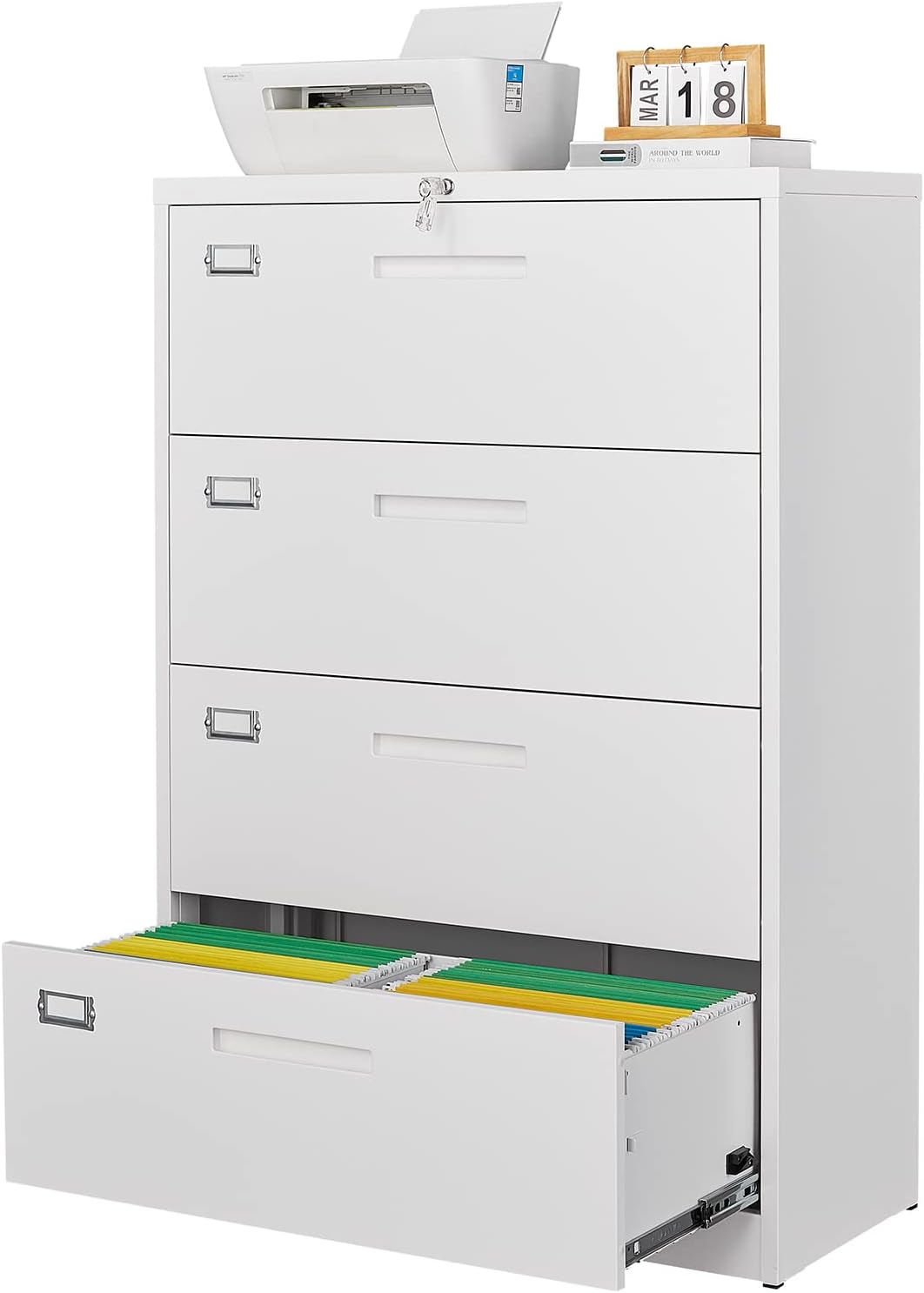 Amazon.com: STANI 4 Drawer File Cabinet with Lock, 4 Drawer Steel Wide ...