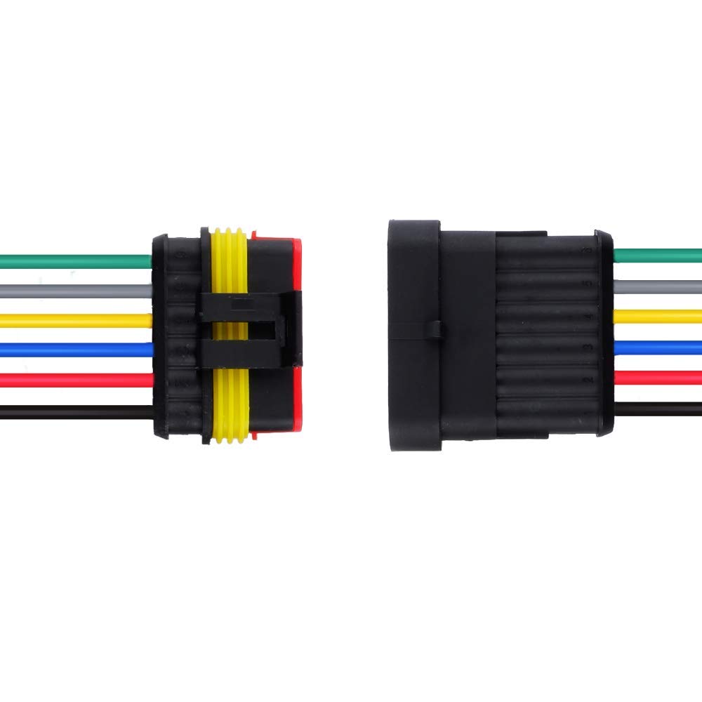 Snapklik.com : MUYI 5 Sets 6 Pin Wire Connector 18AWG Waterproof ...