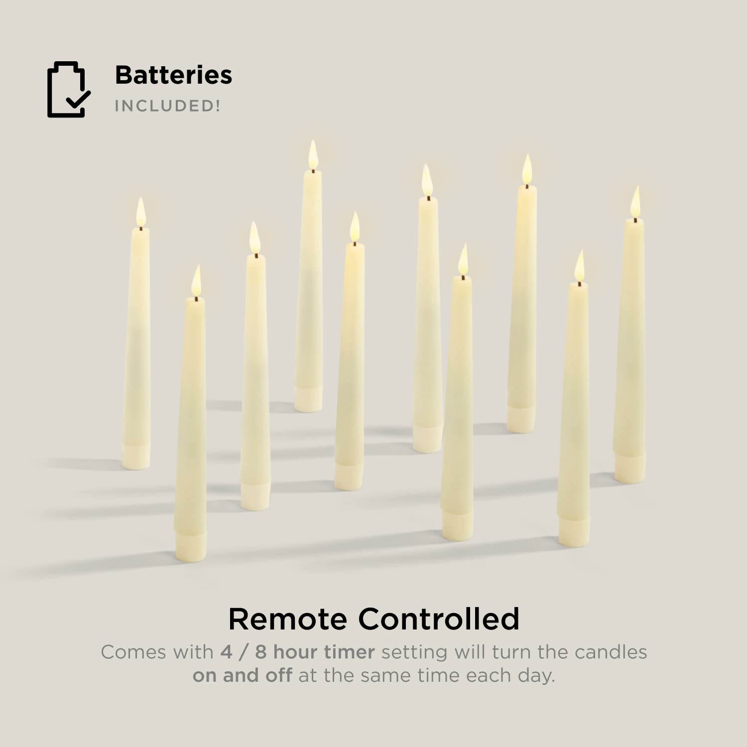 Snapklik.com : LampLust Flameless Taper Candles - Realistic 3D Flame