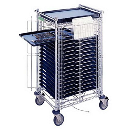 PCB Tray Cart, Front Loading, 28 x 22 x 63",Includes 30 Trays and ...