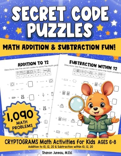 Math Secret Code Puzzles Addition and Subtraction Fun Cryptograms for ...
