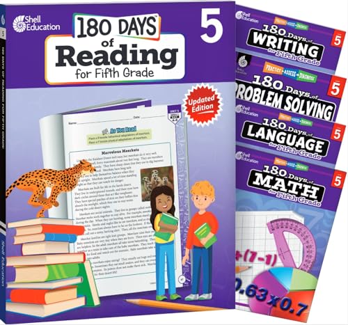 180 Days of Fifth Grade Practice, 5th Grade Workbook Set for Kids Ages ...
