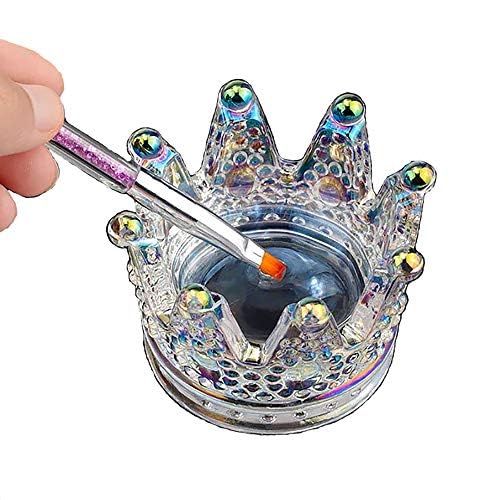 NailArt Dappen Dish,2 in 1 Crown Monomer Holder,Glass Crystal Dapping ...