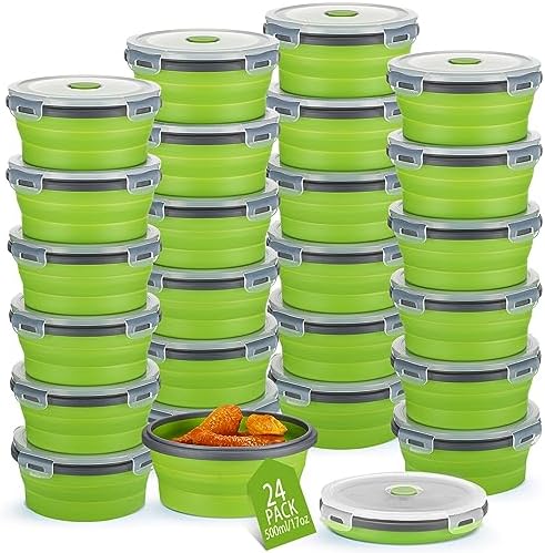 Amazon.com: Suclain Set of 24 Silicone Collapsible Food Storage ...