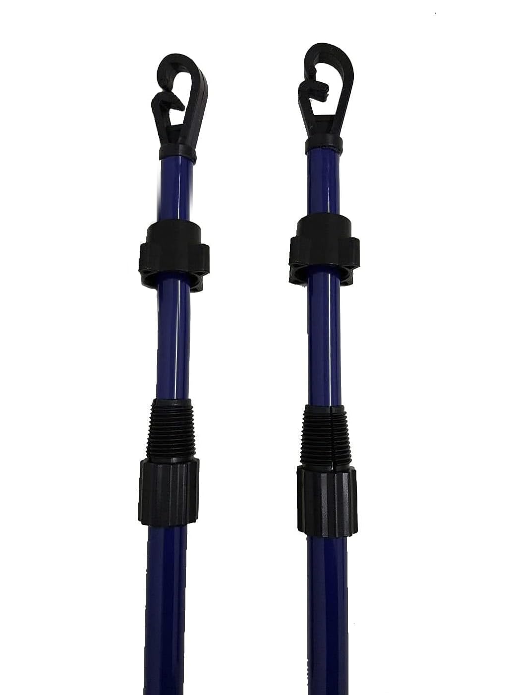 2 x Telescopic Clothes Line Prop - 2.4M Heavy Duty Galvanized Metal ...