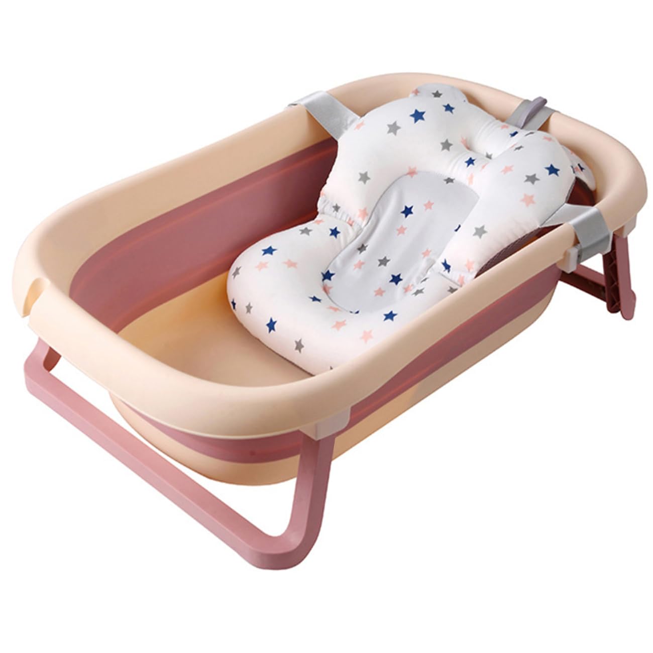 Amazon.com: Collapsible Baby Bathtub with Bath Pad Large Baby Bathtub ...