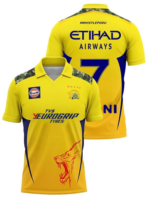 CSK Official Jersey 2024 (Kids & Men) (XXX-Large, Multicolor) : Amazon ...