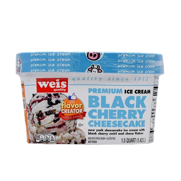 Amazon.com: Weis Quality, Black Cherry Cheesecake Ice Cream, 48 Fl Oz ...