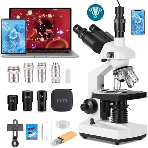 Amazon.com: Crspexil 40X-5000X Compound trinocular Microscopes ...
