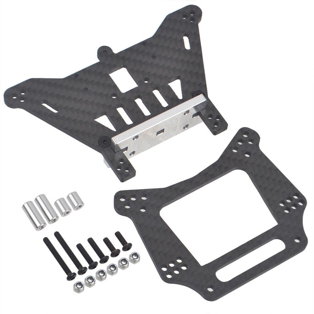 Amazon.com: RcAidong Carbon Front & Rear Shock Tower Mounts for Traxxas ...